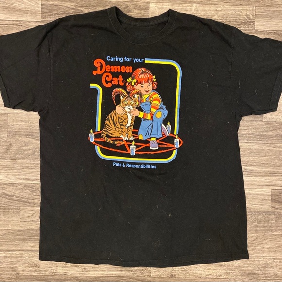 Steven Rhodes | Shirts | Steven Rhodes Demon Cat Tshirt Xl Measurement ...